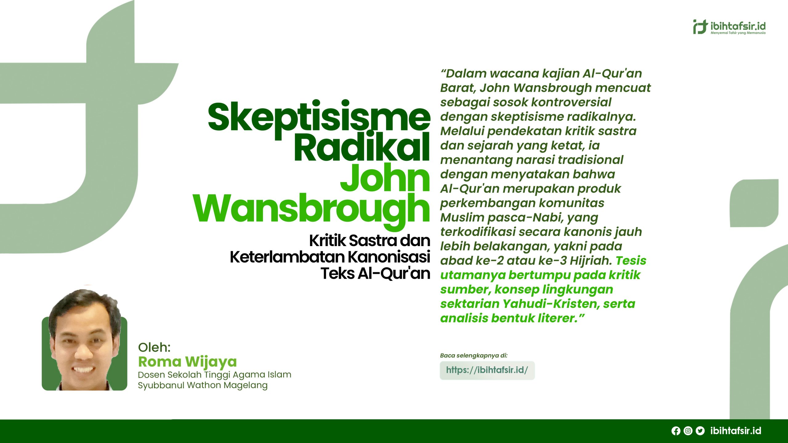 Skeptisisme Radikal John Wansbrough: Kritik Sastra dan Keterlambatan ...