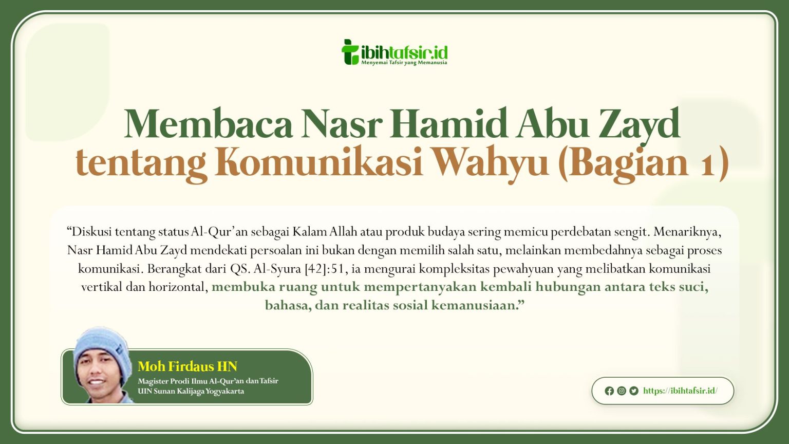 Membaca Nasr Hamid Abu Zayd tentang Komunikasi Wahyu (Bagian I ...